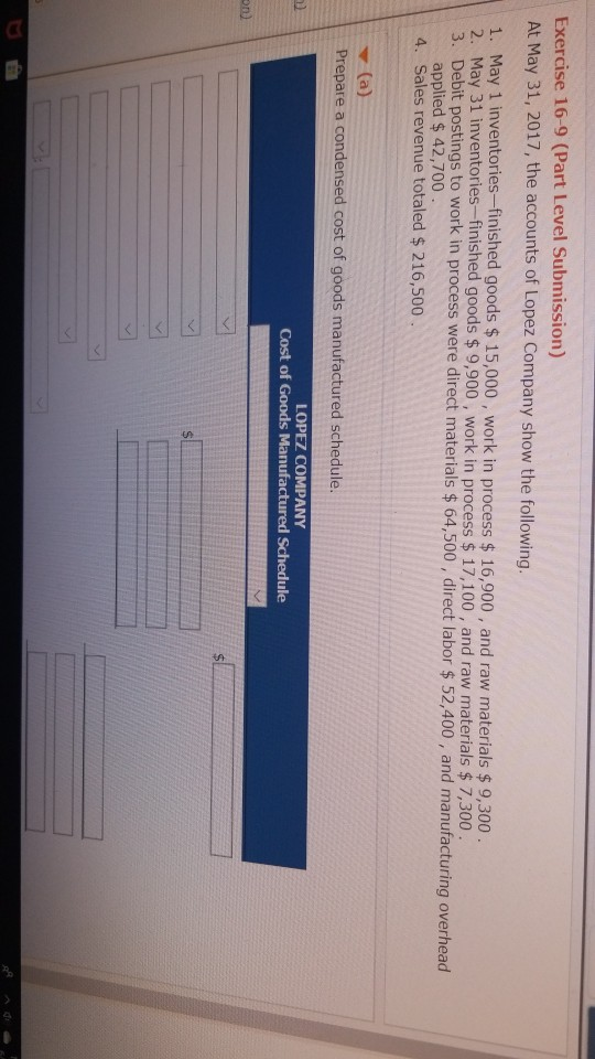 Solved Exercise 16-9 (Part Level Submission) At May 31, | Chegg.com