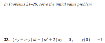 Solved In Problems 21-26, solve the initial value problem. | Chegg.com