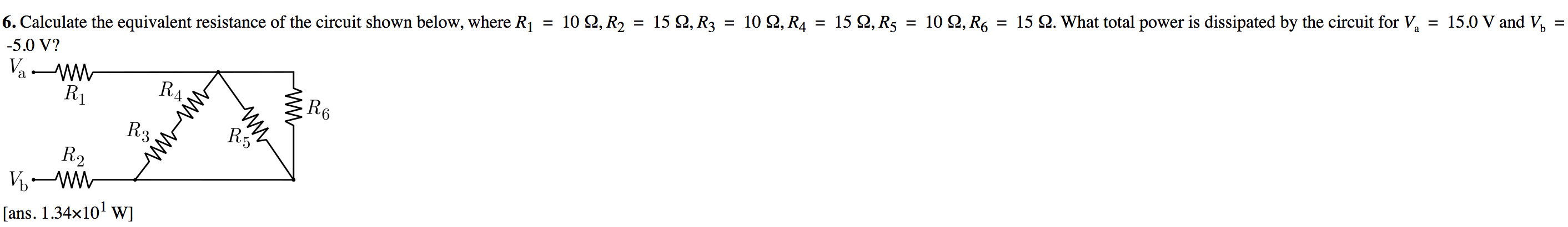 Solved 6. Calculate the equivalent resistance of the circuit | Chegg.com