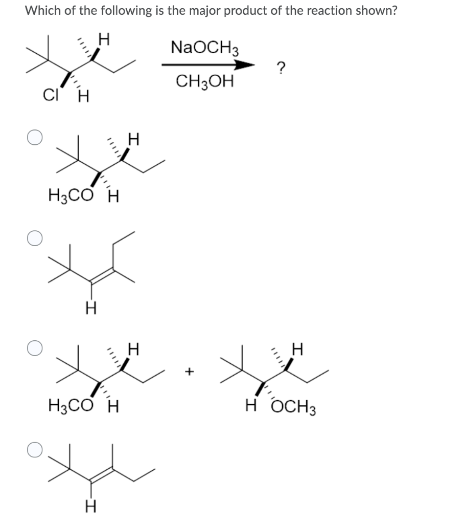 Solved Which of the following is the major product of the | Chegg.com