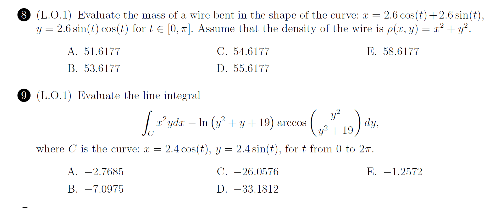 Solved I need help with 8 and 9 please give me as much | Chegg.com