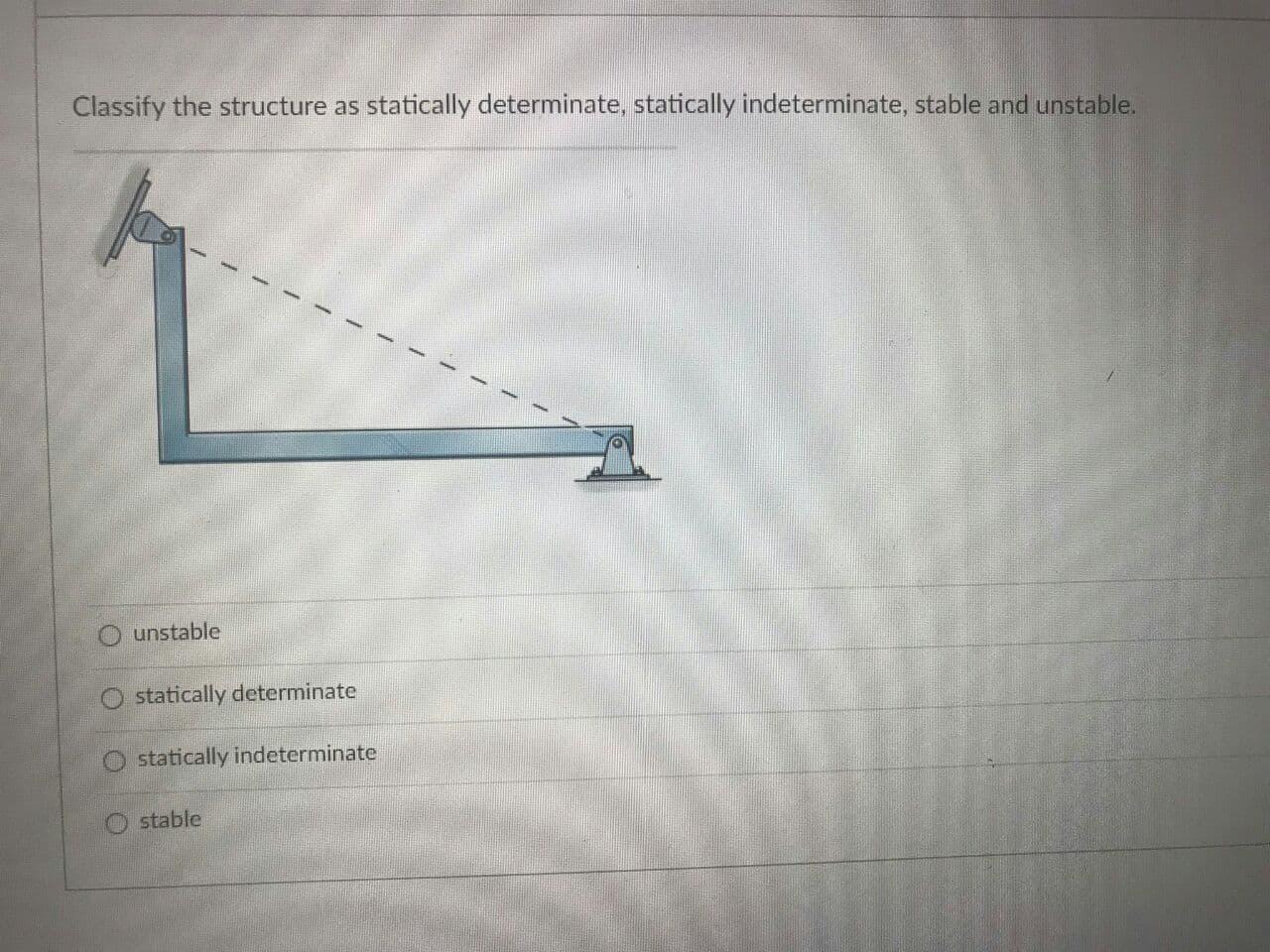Solved Classify the structure as statically determinate, | Chegg.com