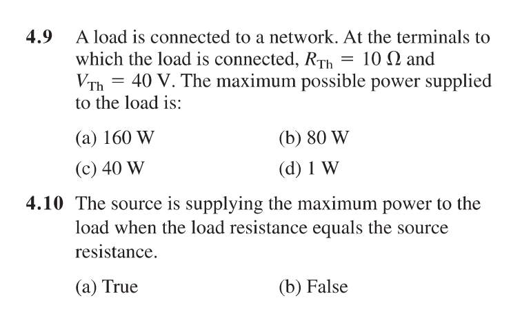 Solved 4.9 A load is connected to a network. At the | Chegg.com