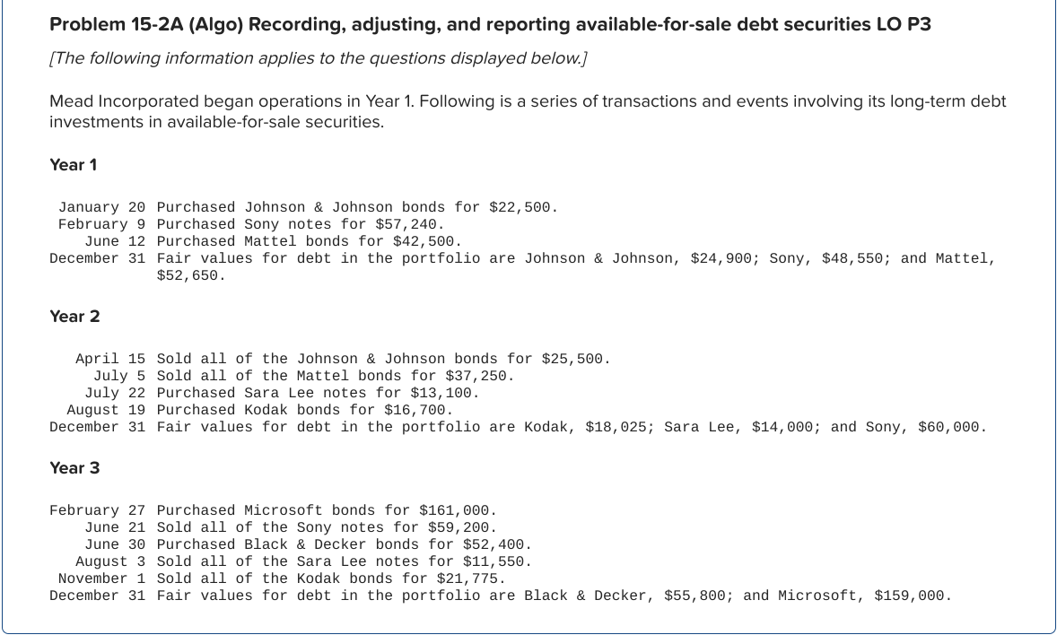 Solved Problem 15-2A (Algo) Recording, adjusting, and | Chegg.com