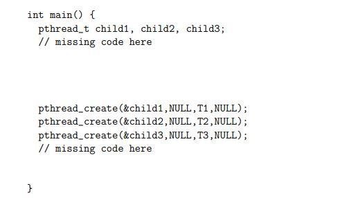 Solved Consider three concurrently running pthreads: T1 with | Chegg.com