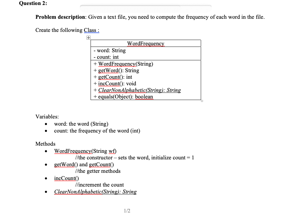 Solved Question 2 Problem Description Given A Text File 8092