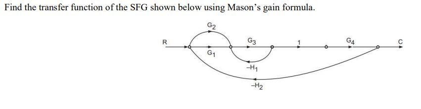 Solved Find the transfer function of the SFG shown below | Chegg.com
