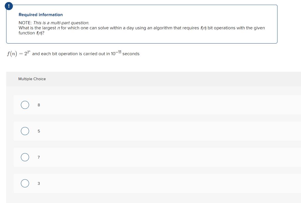 Solved ! Required information NOTE: This is a multi-part | Chegg.com
