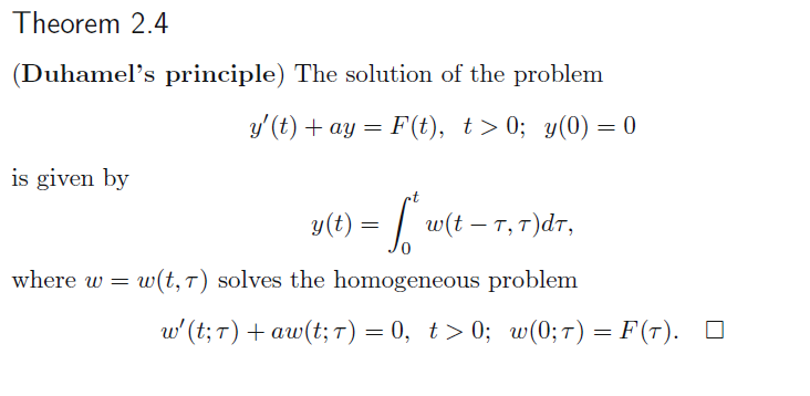 1. Use Duhamel's principle as formulated for the wave | Chegg.com