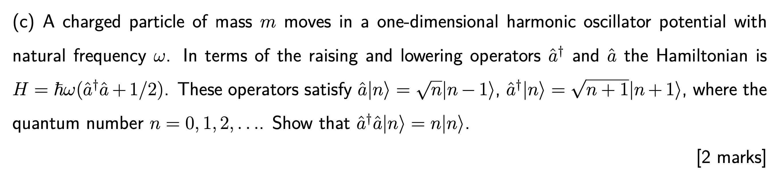 Solved (c) A charged particle of mass m moves in a | Chegg.com