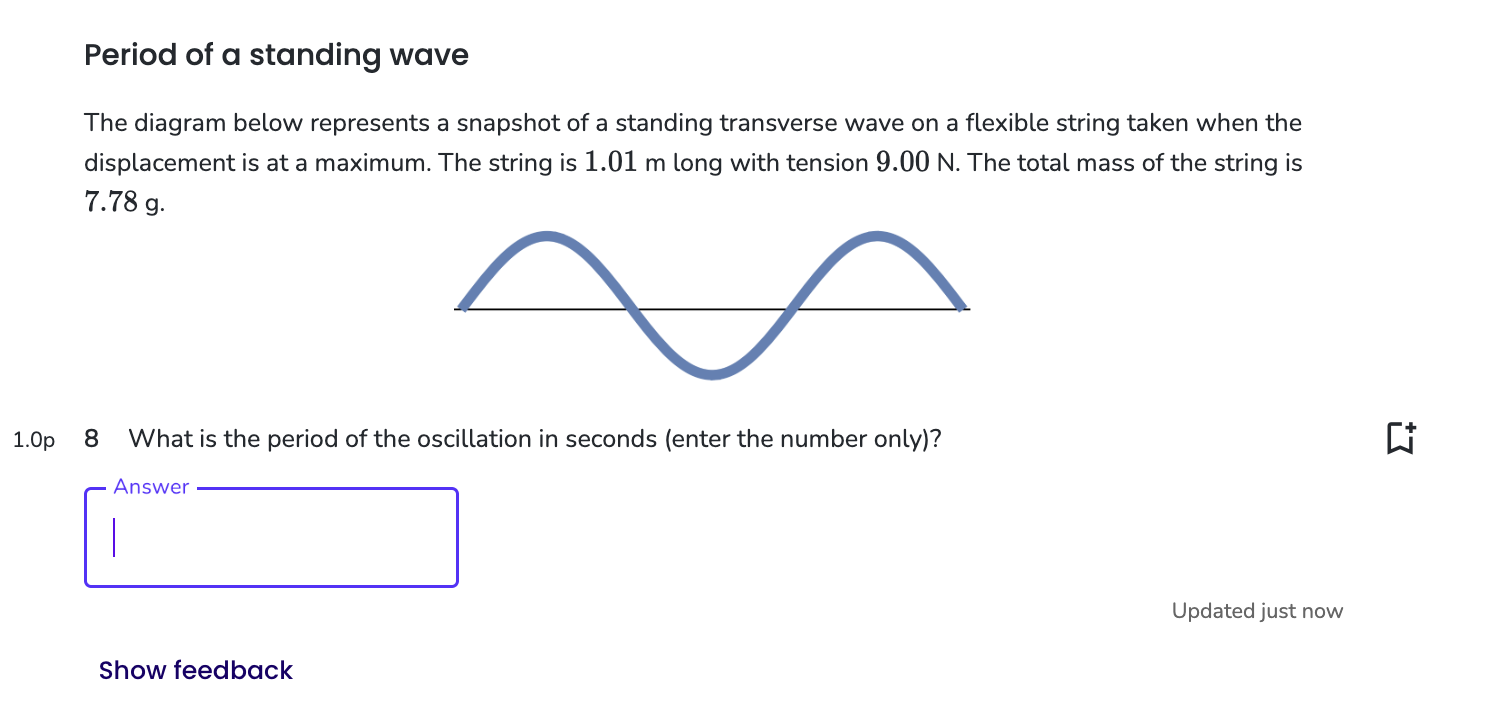 Period of a standing wave The diagram below | Chegg.com