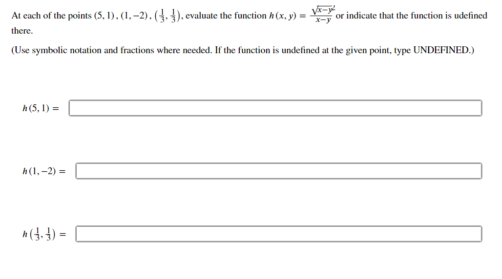 Solved At each of the points (5,1),(1,−2),(31,31), evaluate | Chegg.com