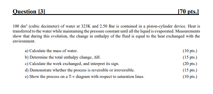 Solved Question [3] 170 pts.) 100 dm2 (cubic decimeter) of | Chegg.com