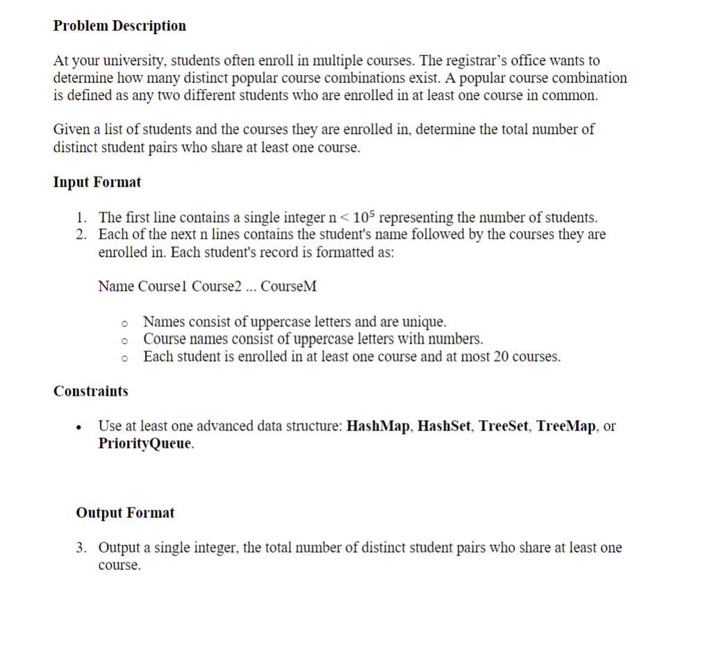 Solved Problem Description (Code in Java and ensure code | Chegg.com