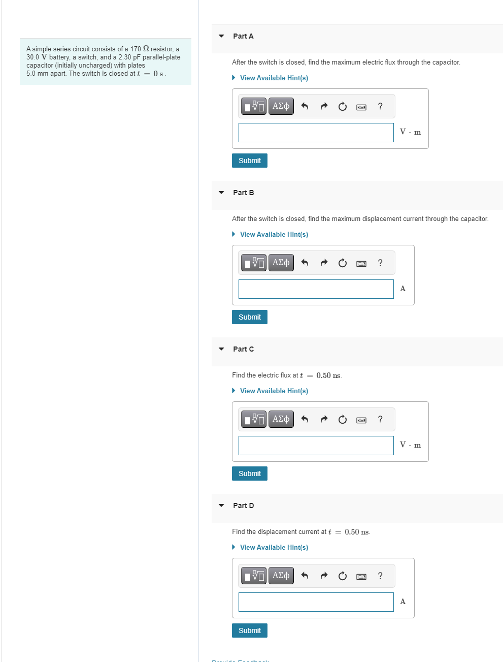 Solved A simple series circuit consists of a 170Ω resistor, | Chegg.com