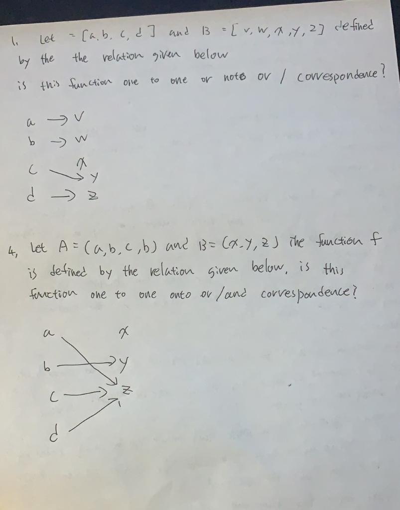 Solved 1. Let =[a,b,c,d] and B=[v,w,x,y,2] defined by the | Chegg.com