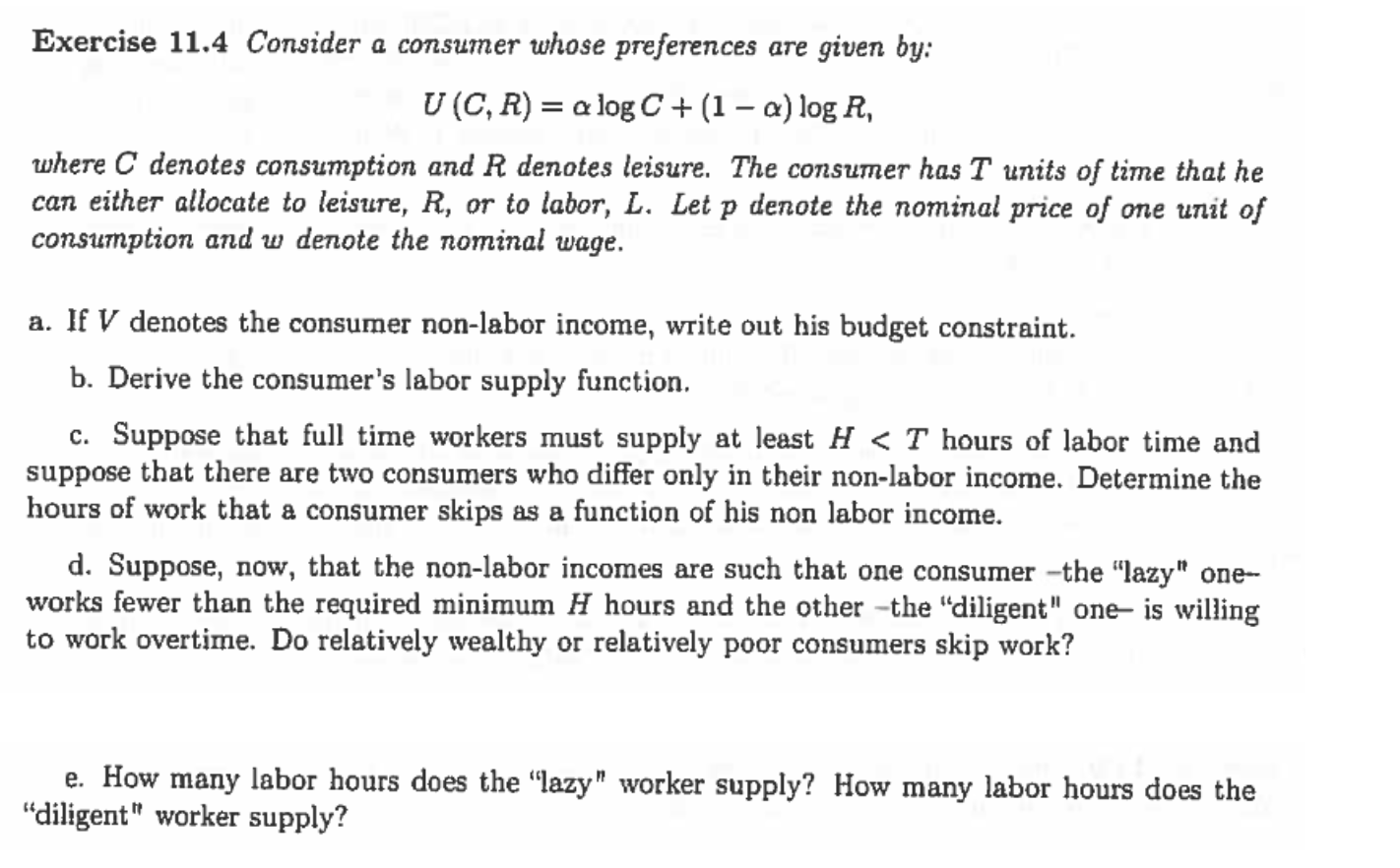 Solved = Exercise 11.4 Consider a consumer whose preferences | Chegg.com