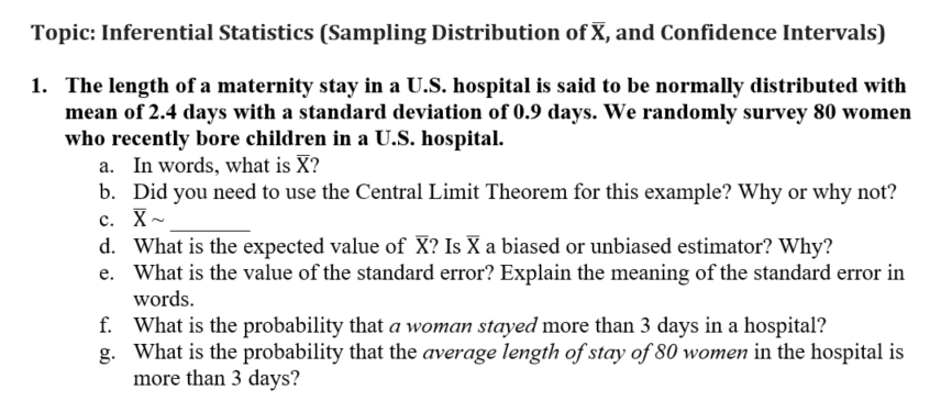Solved Topic: Inferential Statistics (Sampling Distribution | Chegg.com
