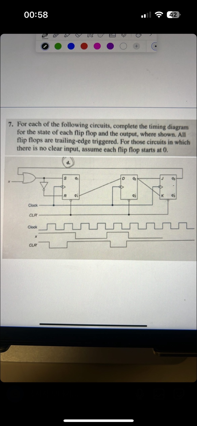 Solved 7. For each of the following circuits, complete the | Chegg.com