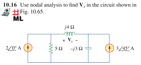 Solved 10.16 Use nodal analysis to find Vx in the circuit | Chegg.com