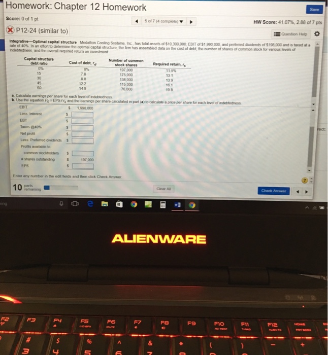 Solved Homework Chapter 12 Homework Score 0 Of 1 Pt 5 Of 7