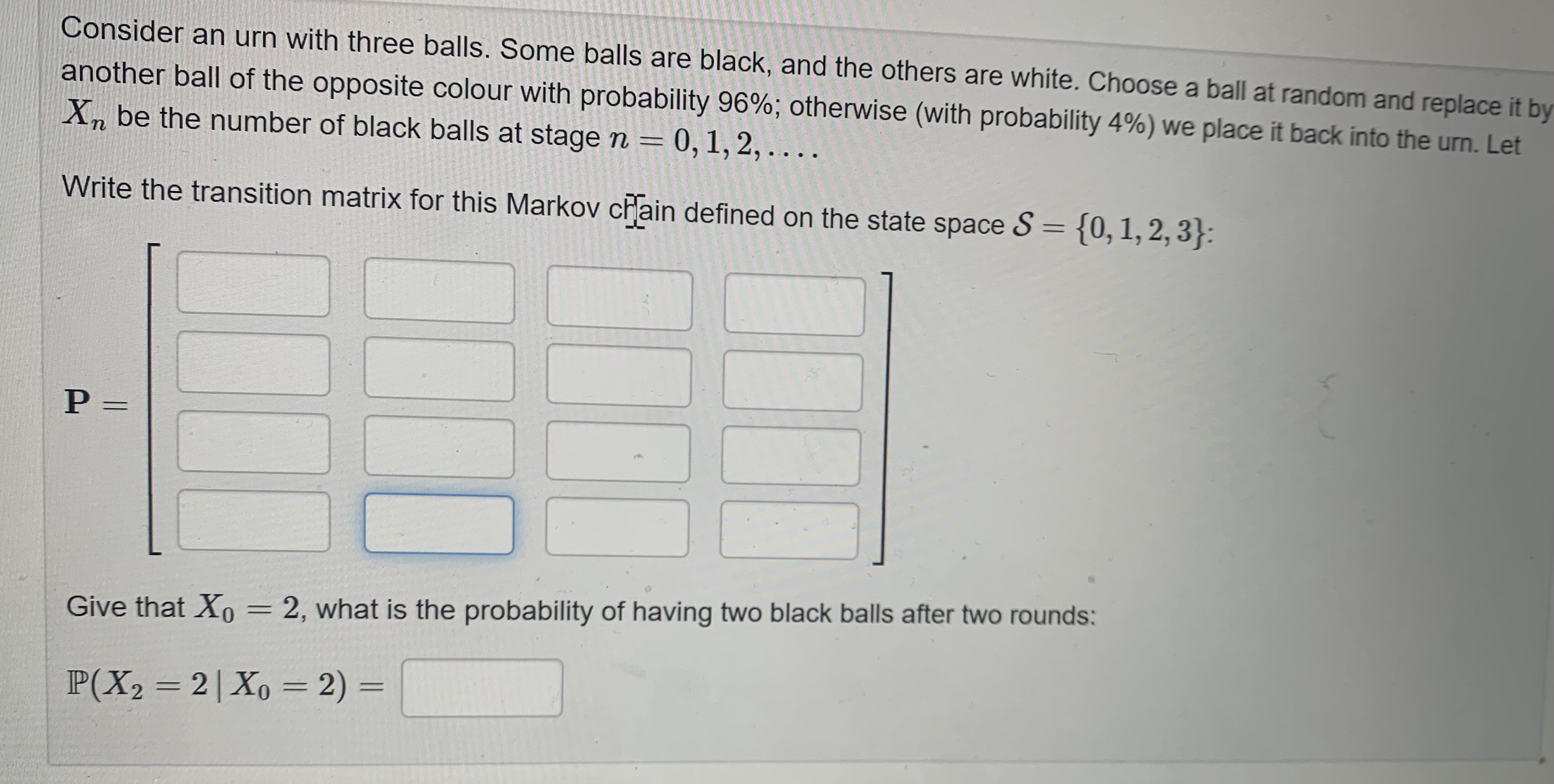 Solved Consider an urn with three balls. Some balls are | Chegg.com