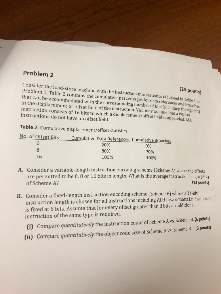 ture Problem 1 Table 1: Measurements on a load-store | Chegg.com