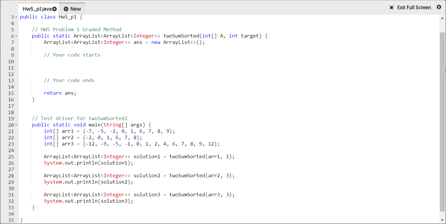 Solved Exit Full Screen 9 Hw5_p1.java + New 3 - public class | Chegg.com