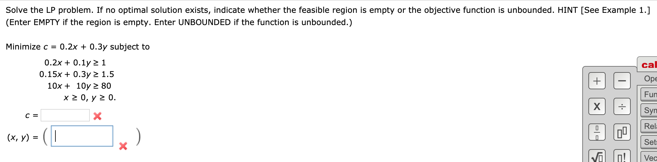 Solved Solve the LP problem. If no optimal solution exists, | Chegg.com