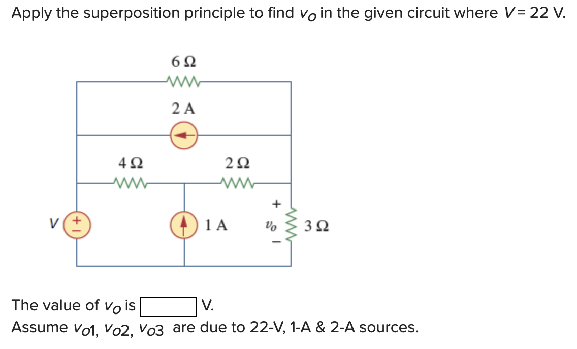 Solved Apply the superposition principle to ﻿find vO in ﻿the | Chegg.com