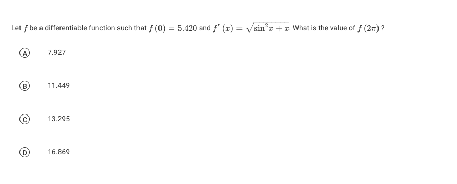 Solved Let f be a differentiable function such that | Chegg.com
