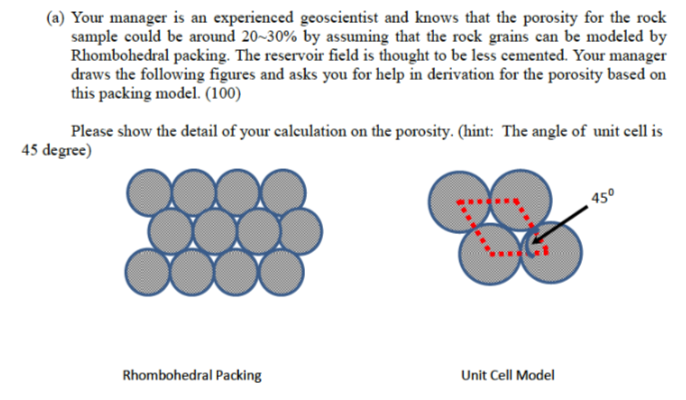 Solved a) Your manager is an experienced geoscientist and | Chegg.com