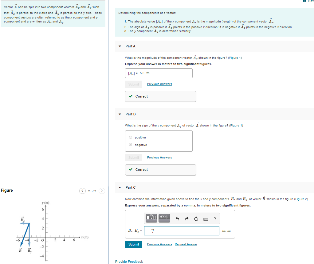 Solved Rey Vector A can be split into two component vectors | Chegg.com