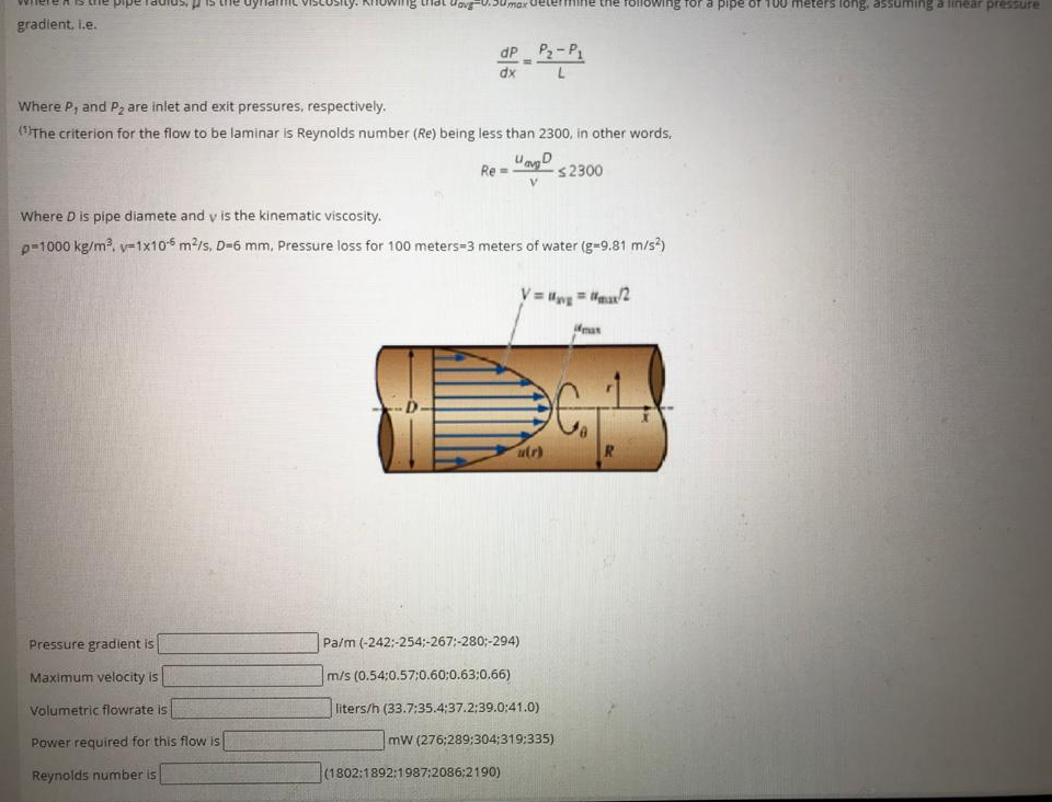 Solved Osity 10-15 ovg Jumax ollowing a pipe o 100 meters | Chegg.com