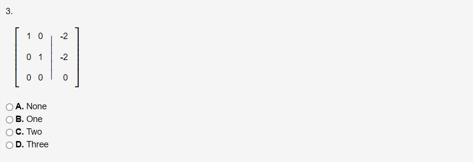 Solved (1 point) How many free variables does each augmented | Chegg.com