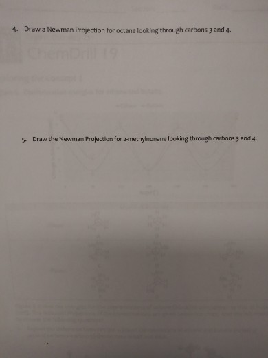 Solved Draw a Newman Projection for octane looking through | Chegg.com