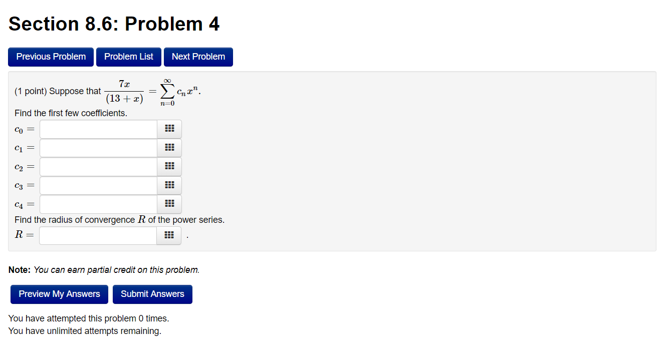 Solved Section 8.6: Problem 4 Previous Problem Problem List | Chegg.com