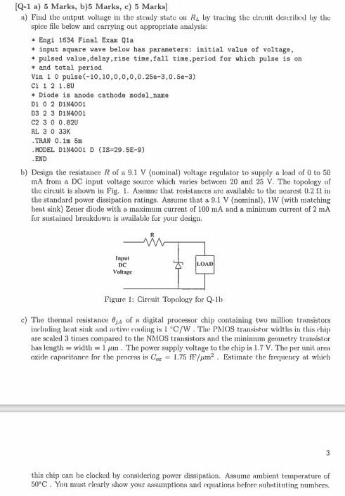 Solved [Q-1 a) 5 Marks, b)5 Marks, c) 5 Marks) a) Find the | Chegg.com