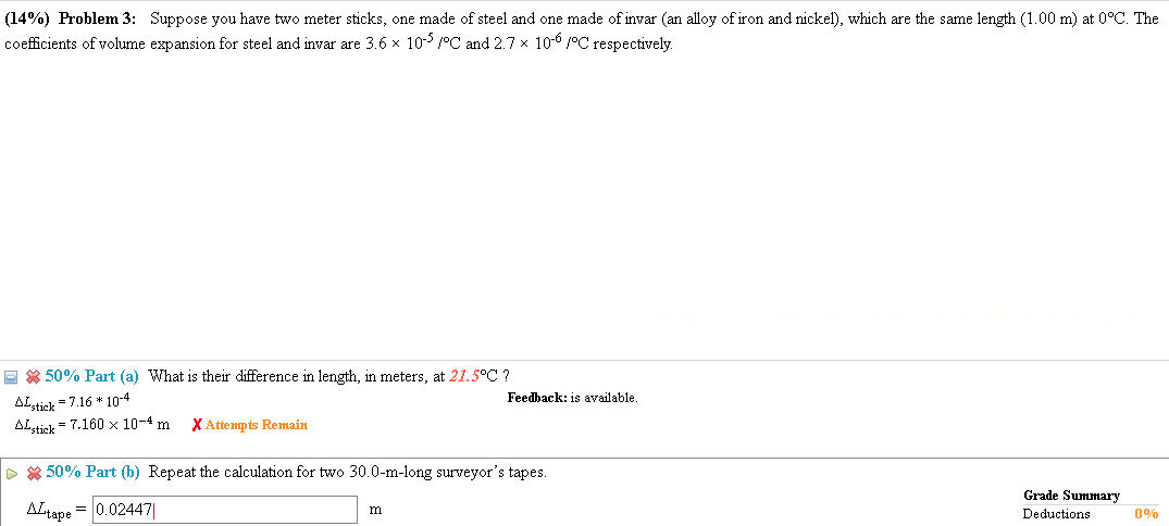 Solved (14\%) Problem 3: Suppose you have two meter sticks, | Chegg.com