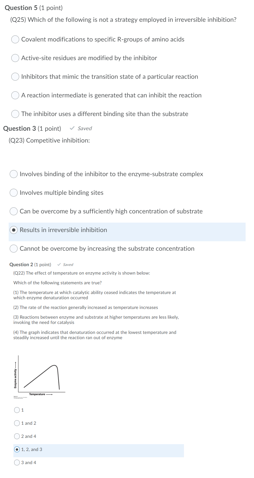 Solved Question 5 1 Point Q25 Which Of The Following Is