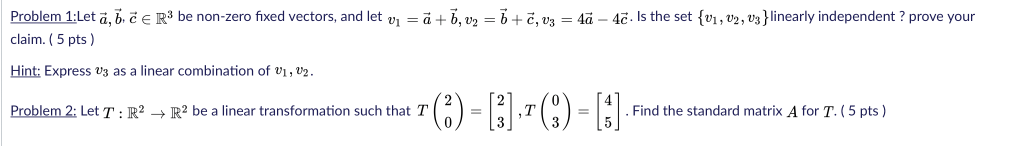 Solved Problem 1:Let a,b,c∈R3 be non-zero fixed vectors, and | Chegg.com