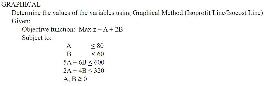 Solved GRAPHICAL Determine the values of the variables using | Chegg.com