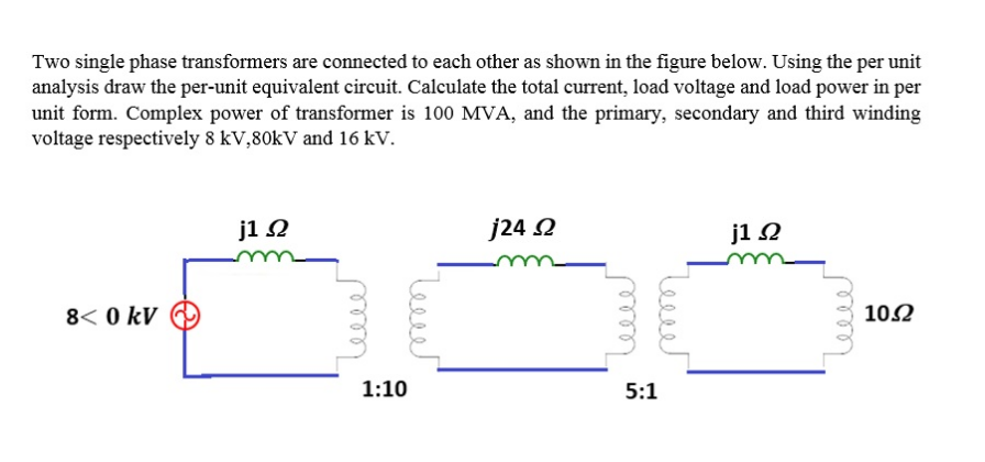 Two single phase transformers are connected to each | Chegg.com