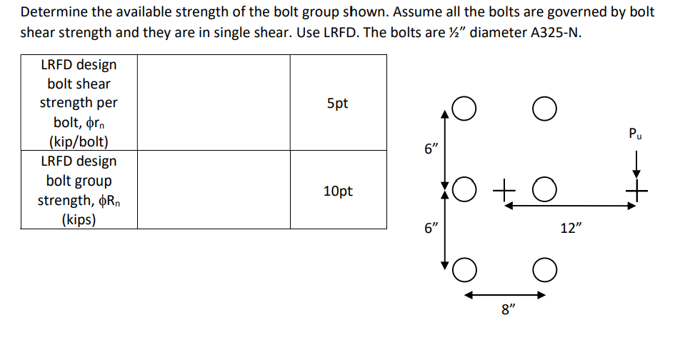 Determine the available strength of the bolt group | Chegg.com