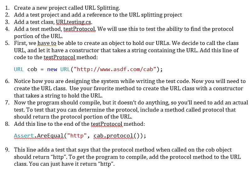 Solved 1. Create a new project called URL Splitting. 2. Add | Chegg.com