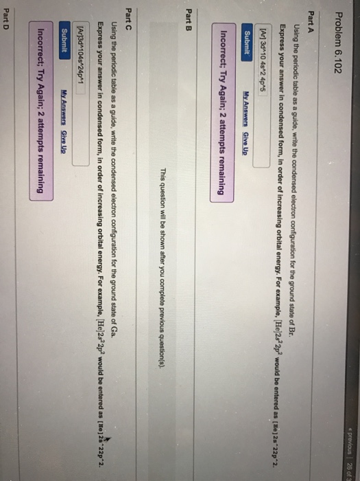 Solved Using The Periodic Table As A Guide Write The
