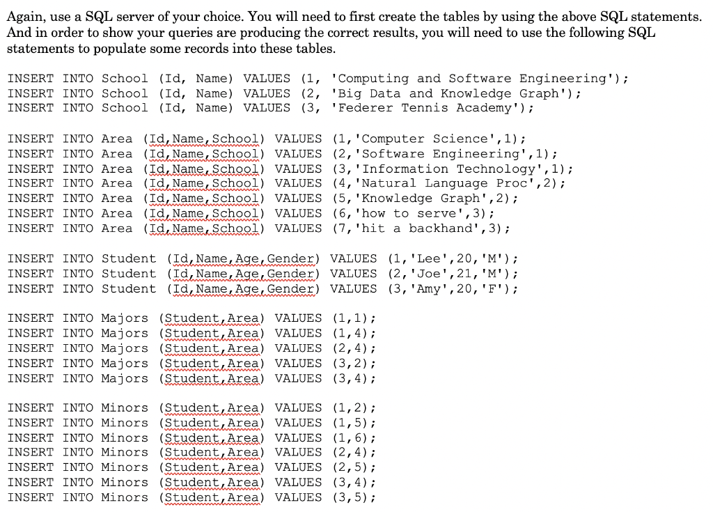 Solved Write these queries : Here are the tables and | Chegg.com