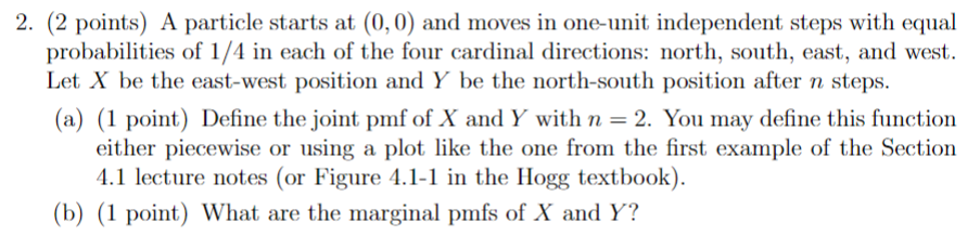Solved (a) (1 ﻿point) ﻿Define the joint pmf of x ﻿and Y | Chegg.com