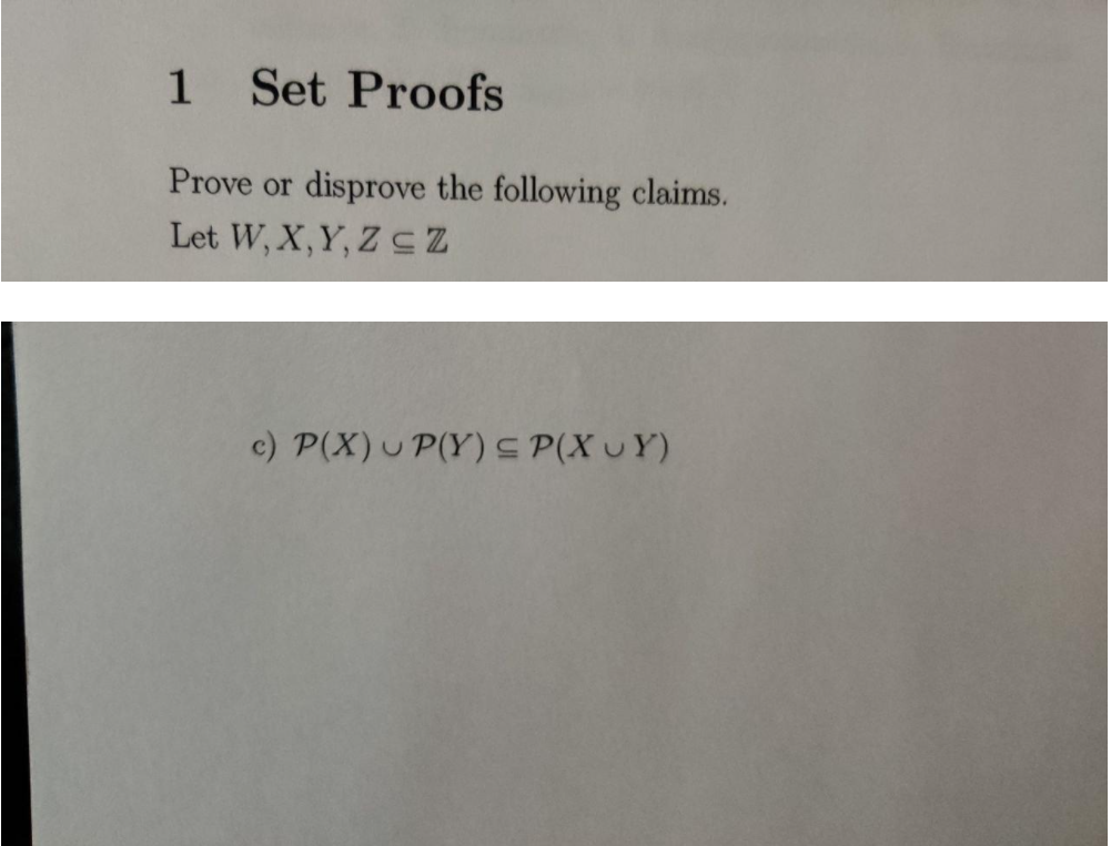 Solved 1 Set Proofs Prove or disprove the following claims. | Chegg.com