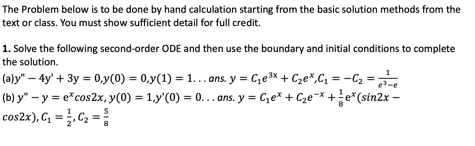 Solved The Problem below is to be done by hand calculation | Chegg.com